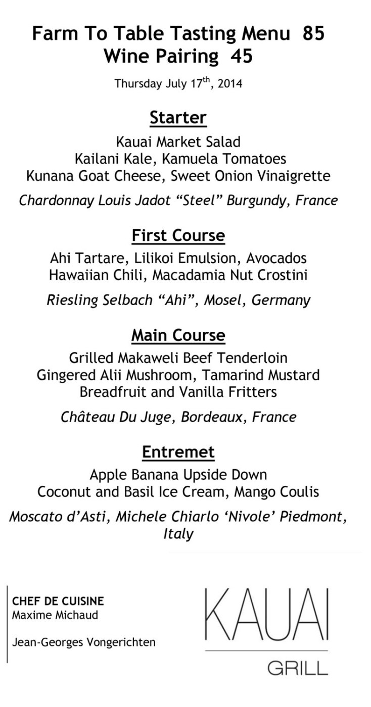 Kauai Grill Farm To Table Dinner | Tasting Kauai